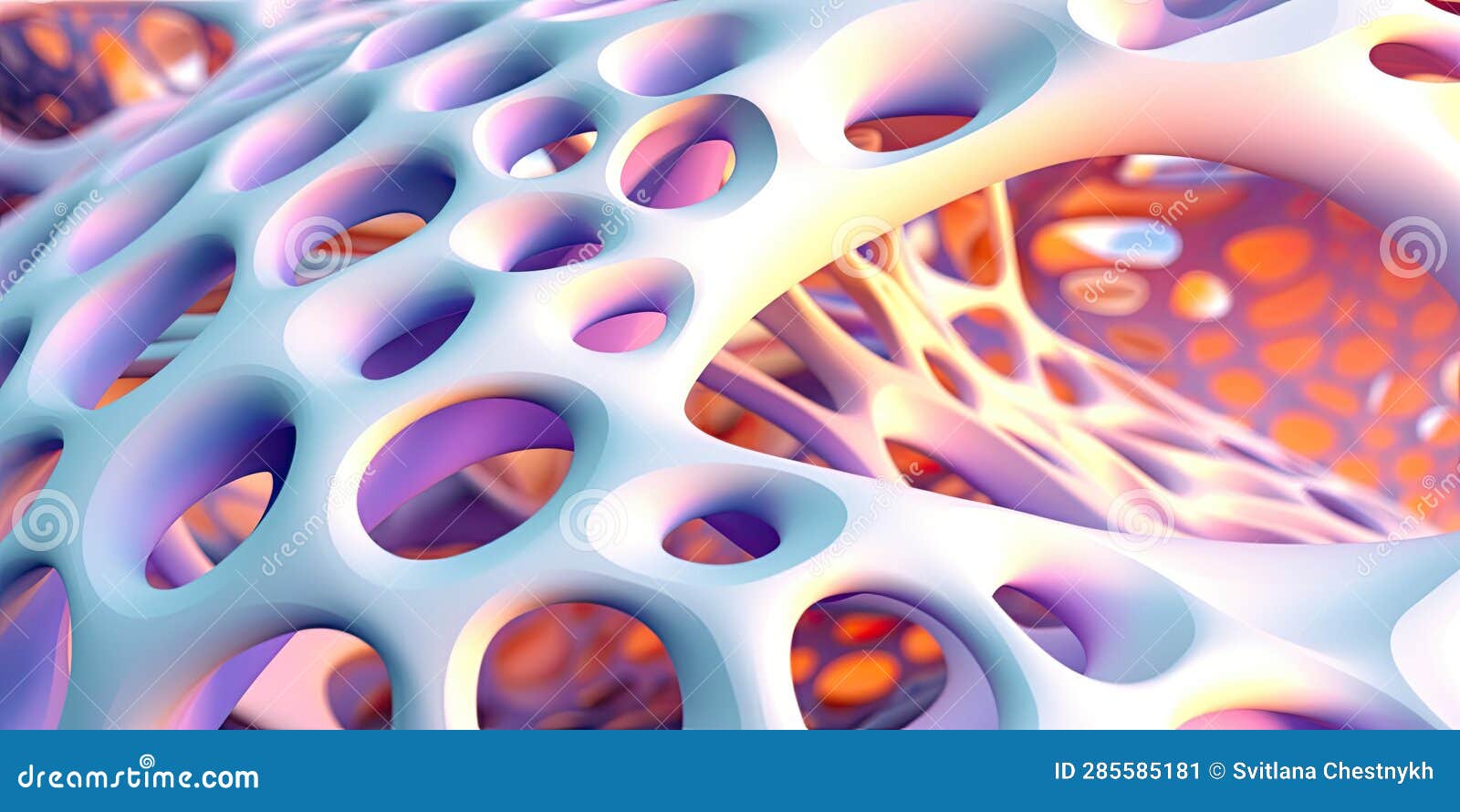 Abstract Geometic 3d Background, Sponge Structure Holes Texture ...