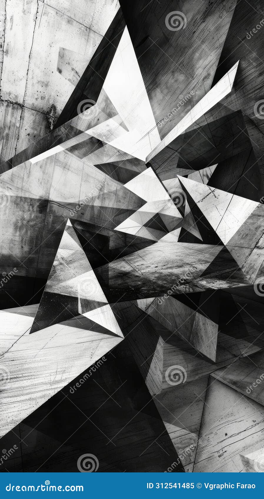 Abstract Geometric Architectural Design in Black and White Stock Image ...