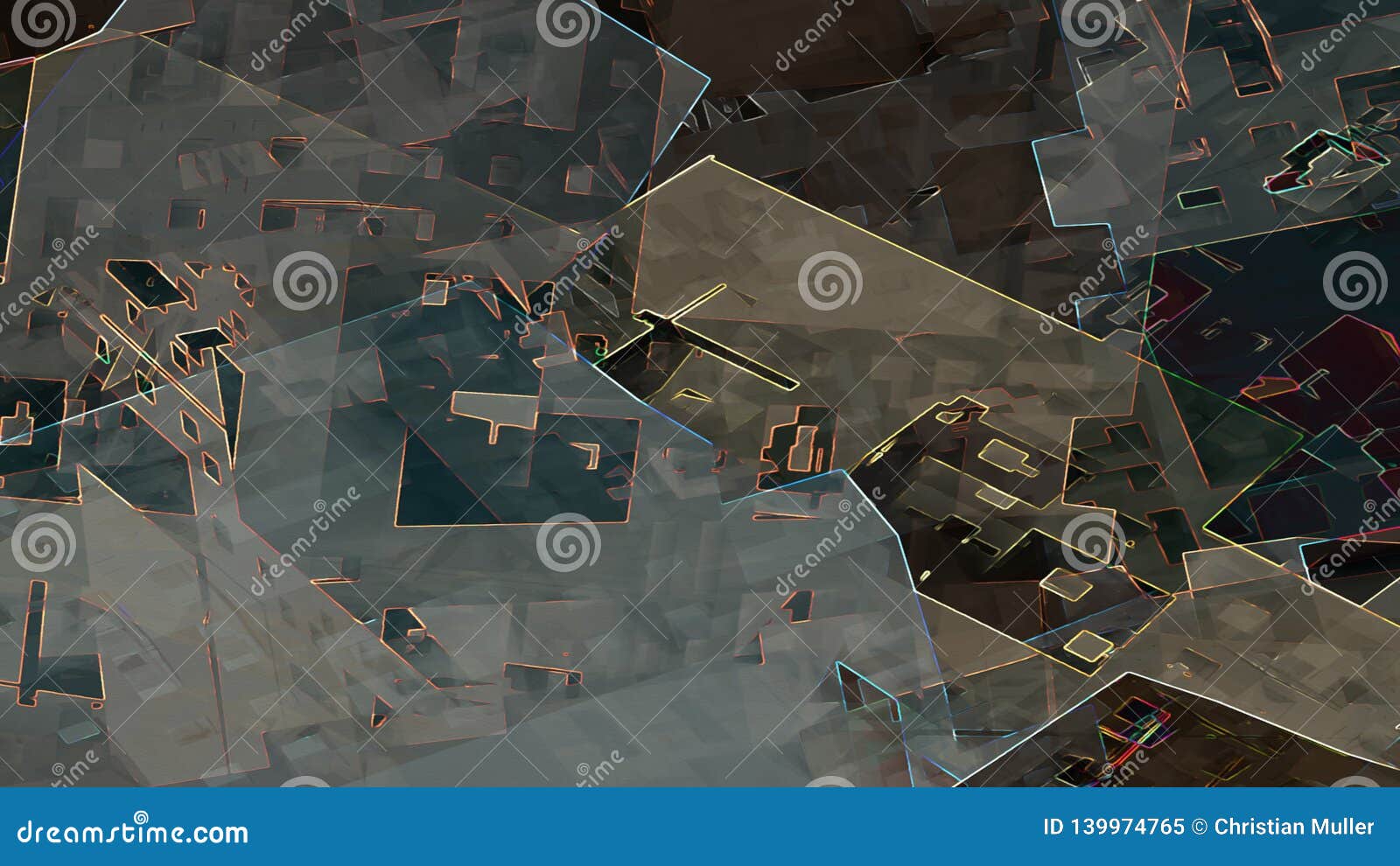 Abstract Geometric Architecture Structure Construction Planning Map ...