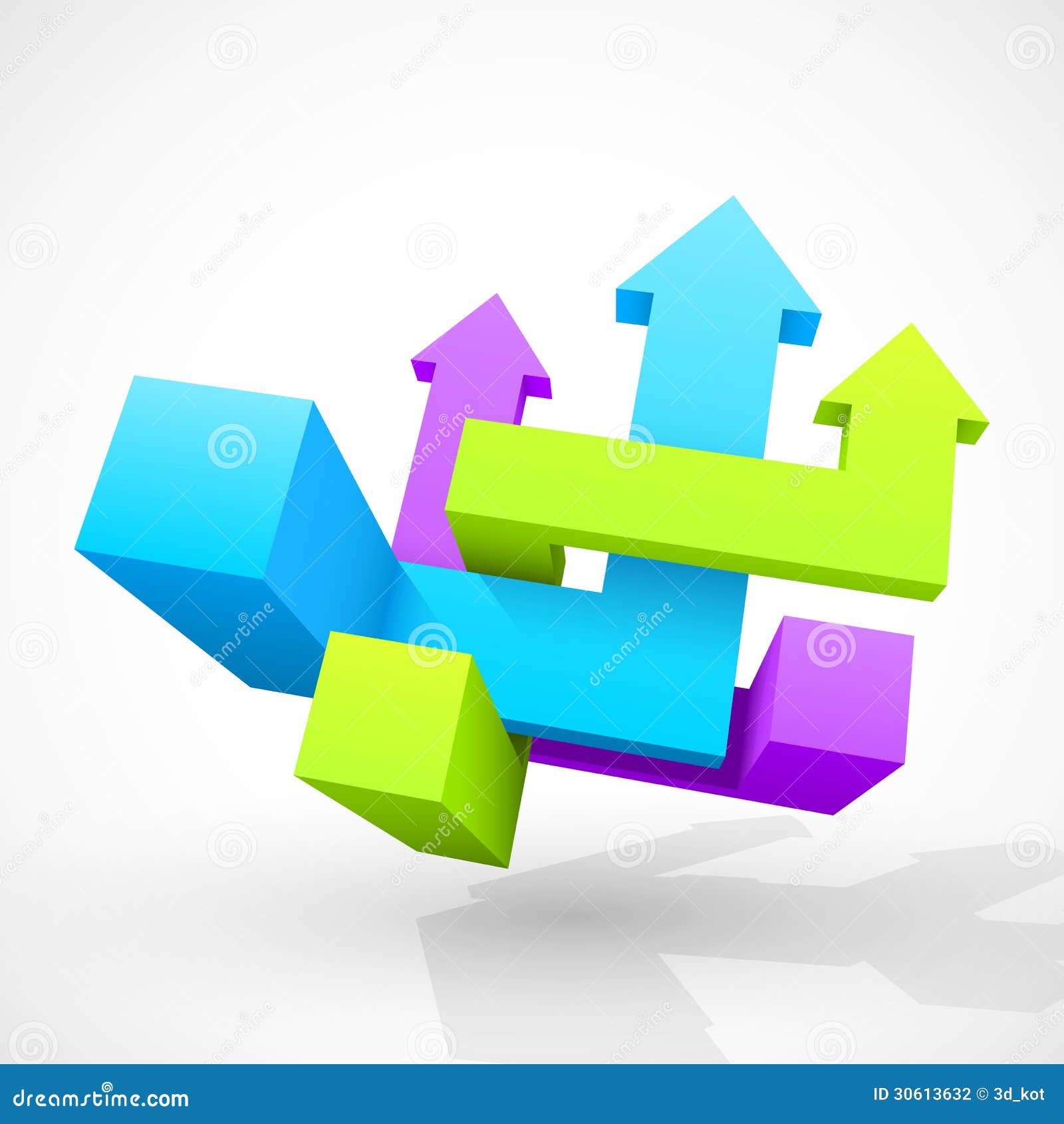 Abstract Geometric Arrows 3D Stock Vector - Illustration of bend ...