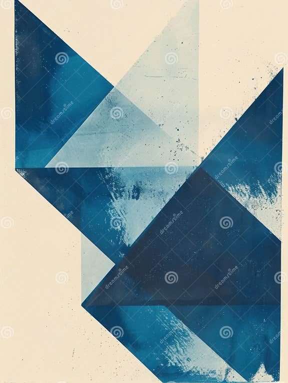 Abstract Geometric Art Featuring Overlapping Triangular Shapes in ...