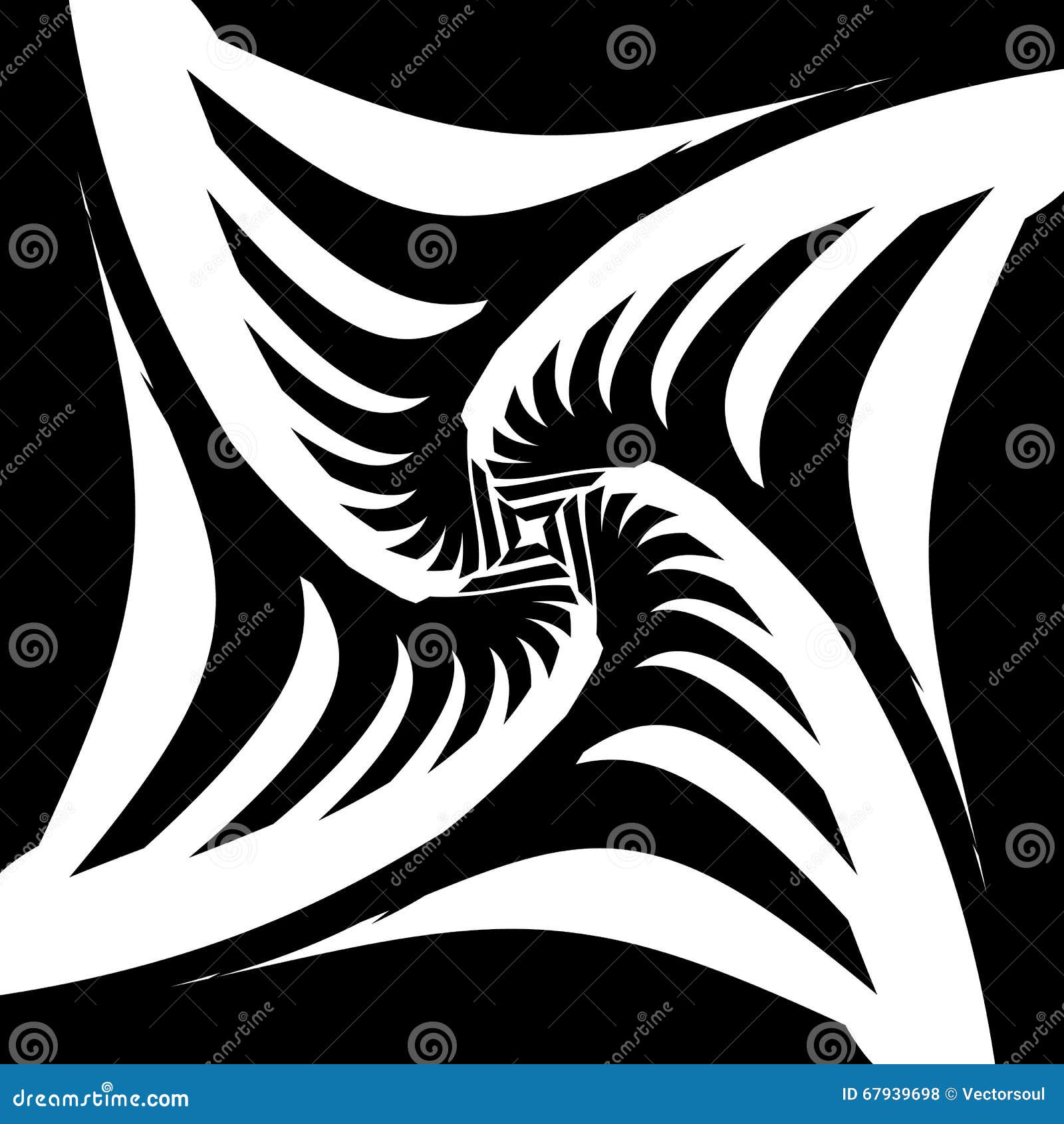 Abstract Geometric Art Image. Monochrome, Black and White Stock Vector ...
