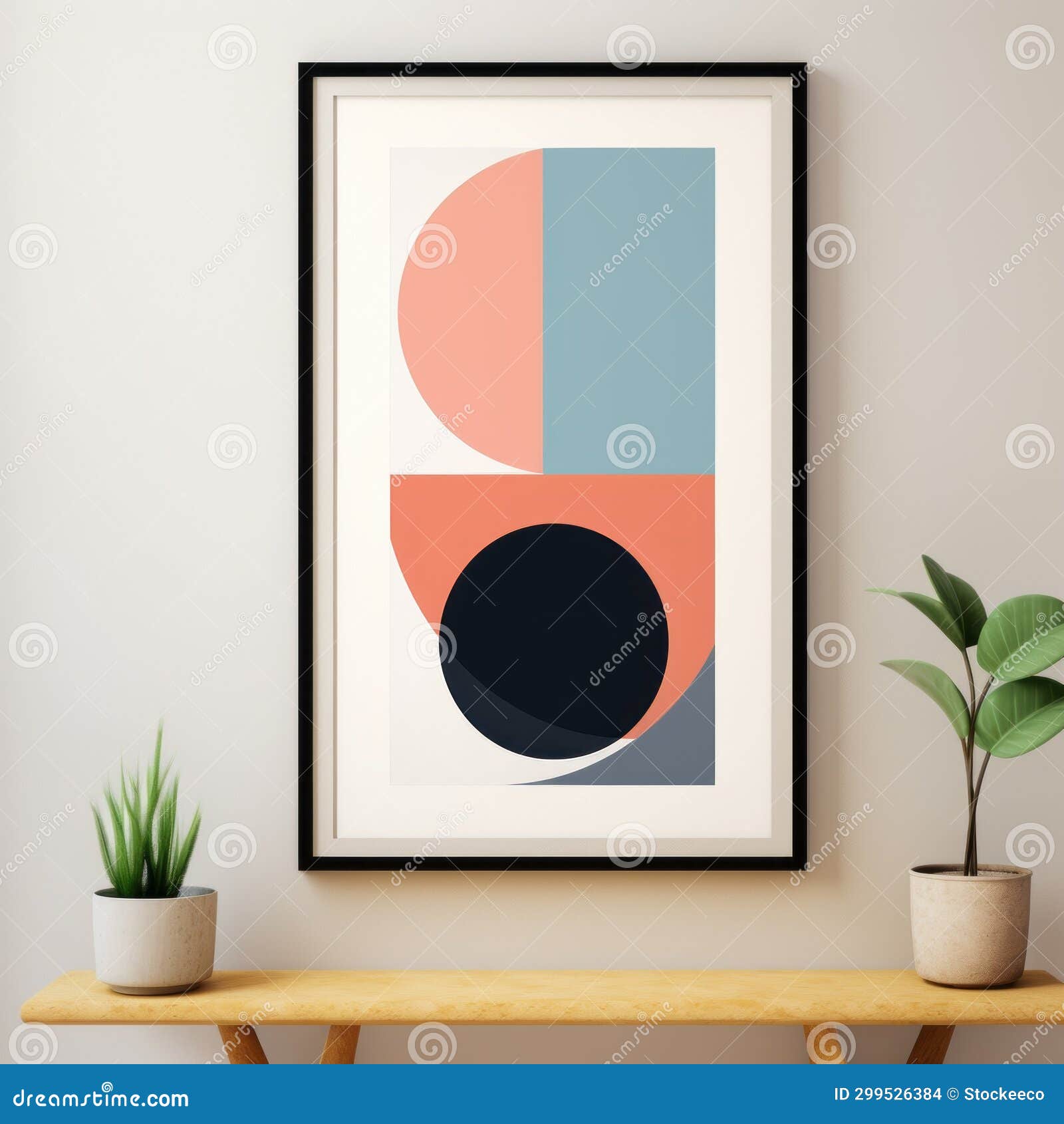 Abstract Geometric Art Print: Soft and Rounded Forms with Bold Graphic ...
