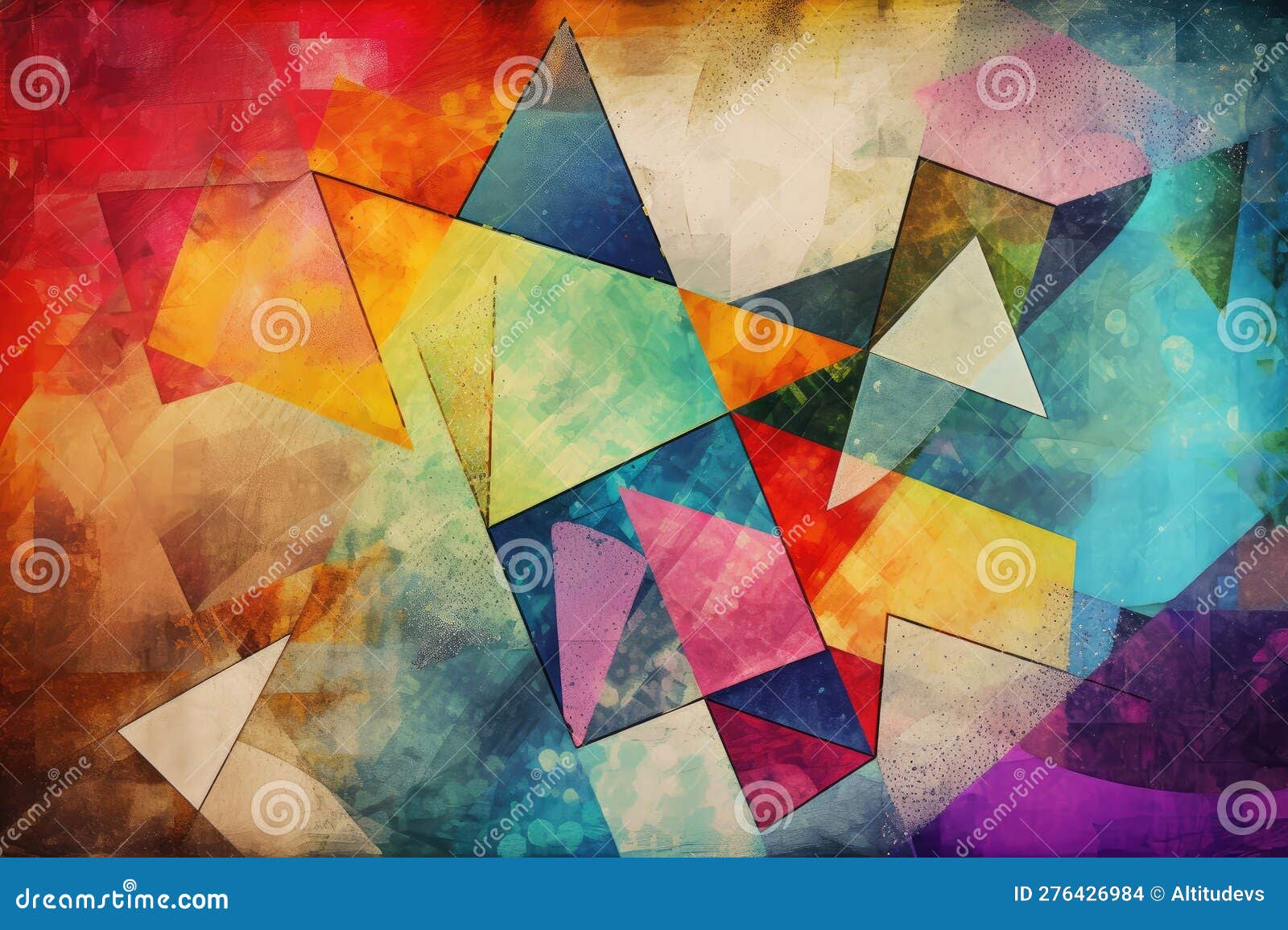Abstract Geometric Art with Splashes of Color and Texture Stock ...
