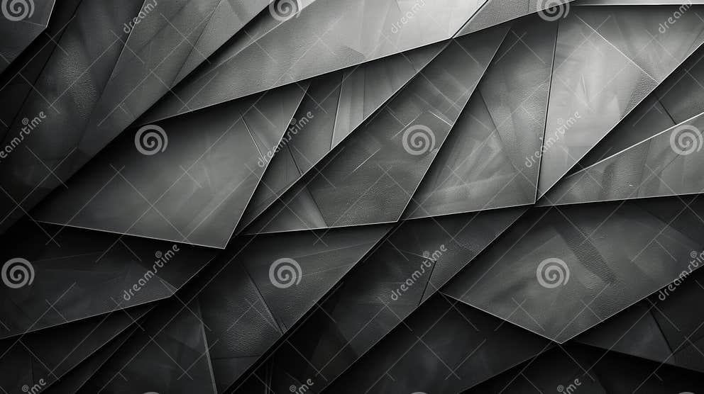 Abstract Geometric Background with Black and Gray Overlapping Triangles ...