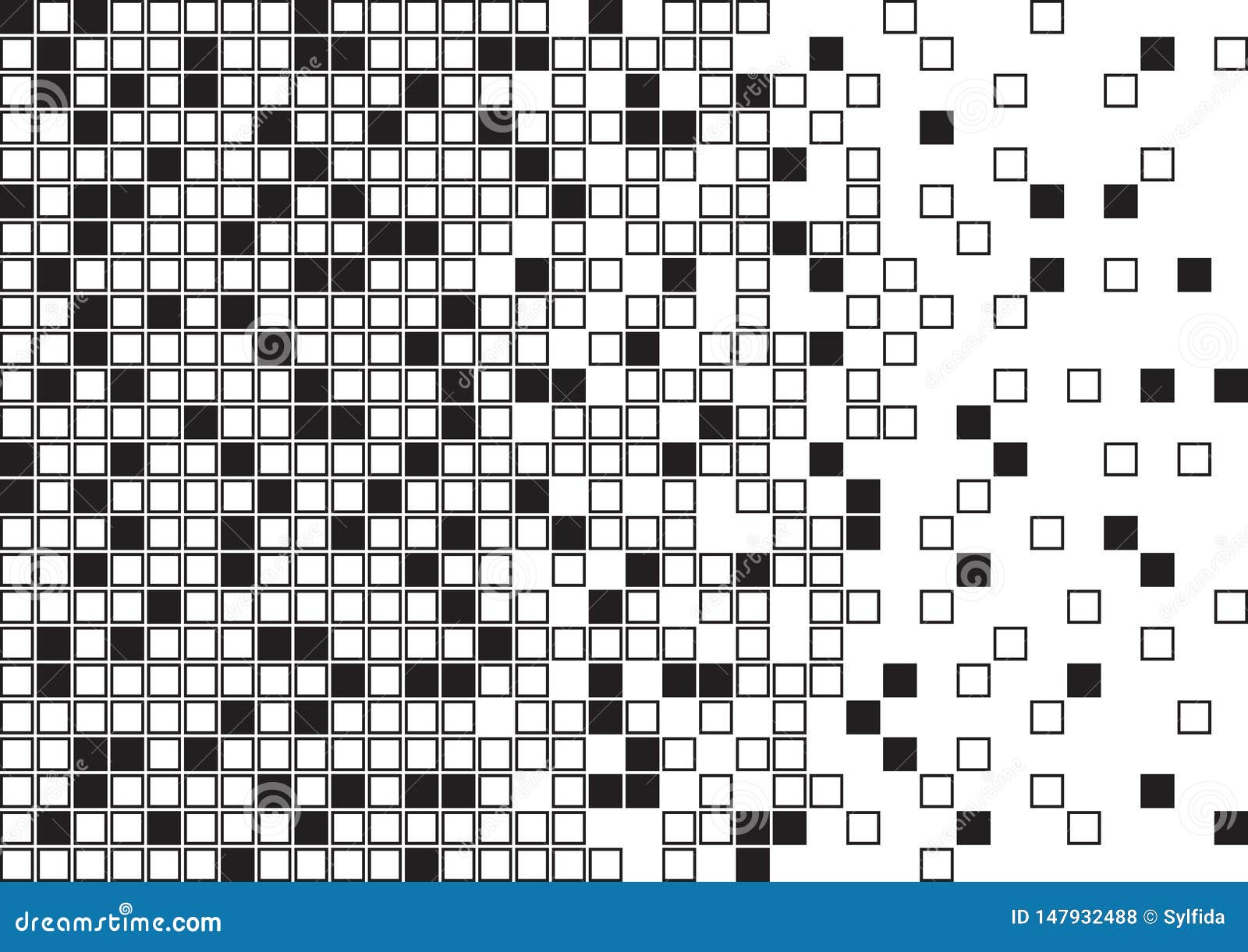 Abstract Geometric Background with Black and White Squares. Vector ...