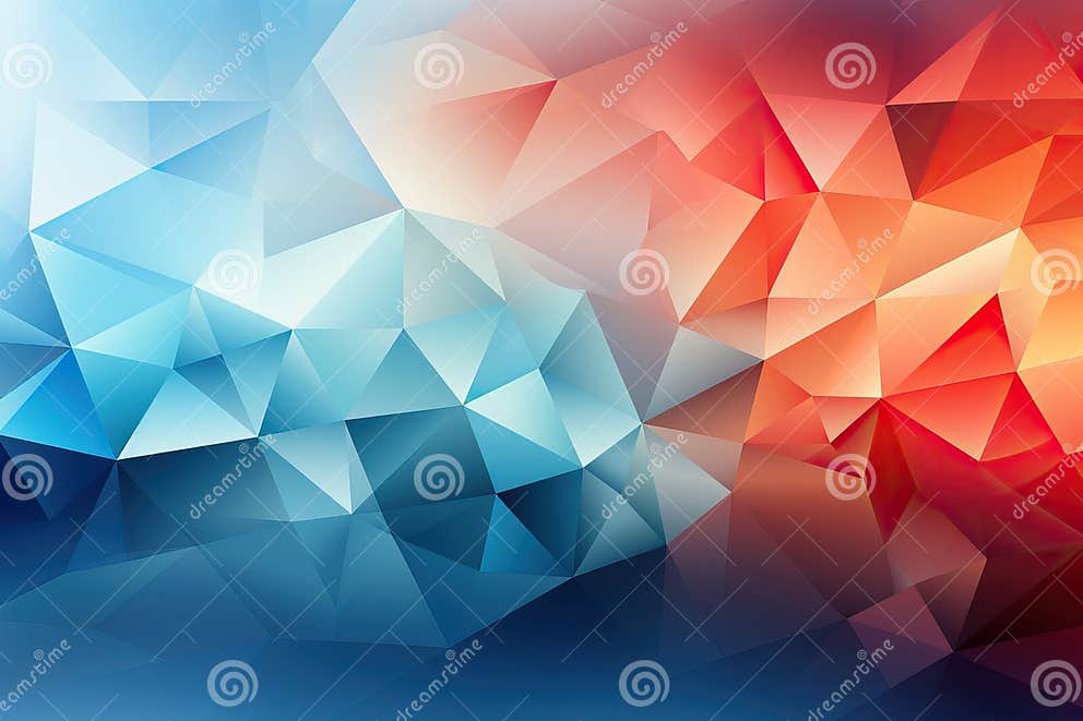 Abstract Geometric Background with Blue and Red Triangles. Stock ...