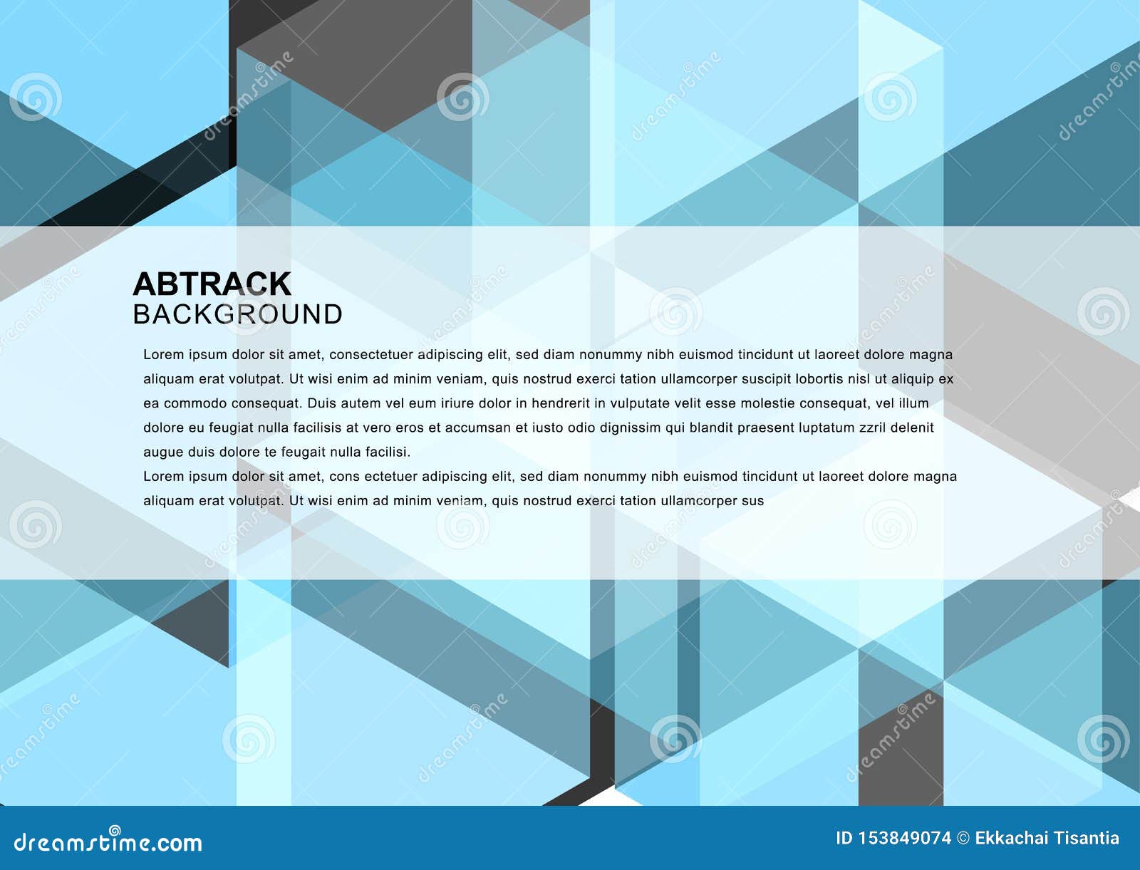 Abstract Geometric Background with Blue Transparent Overlapping ...