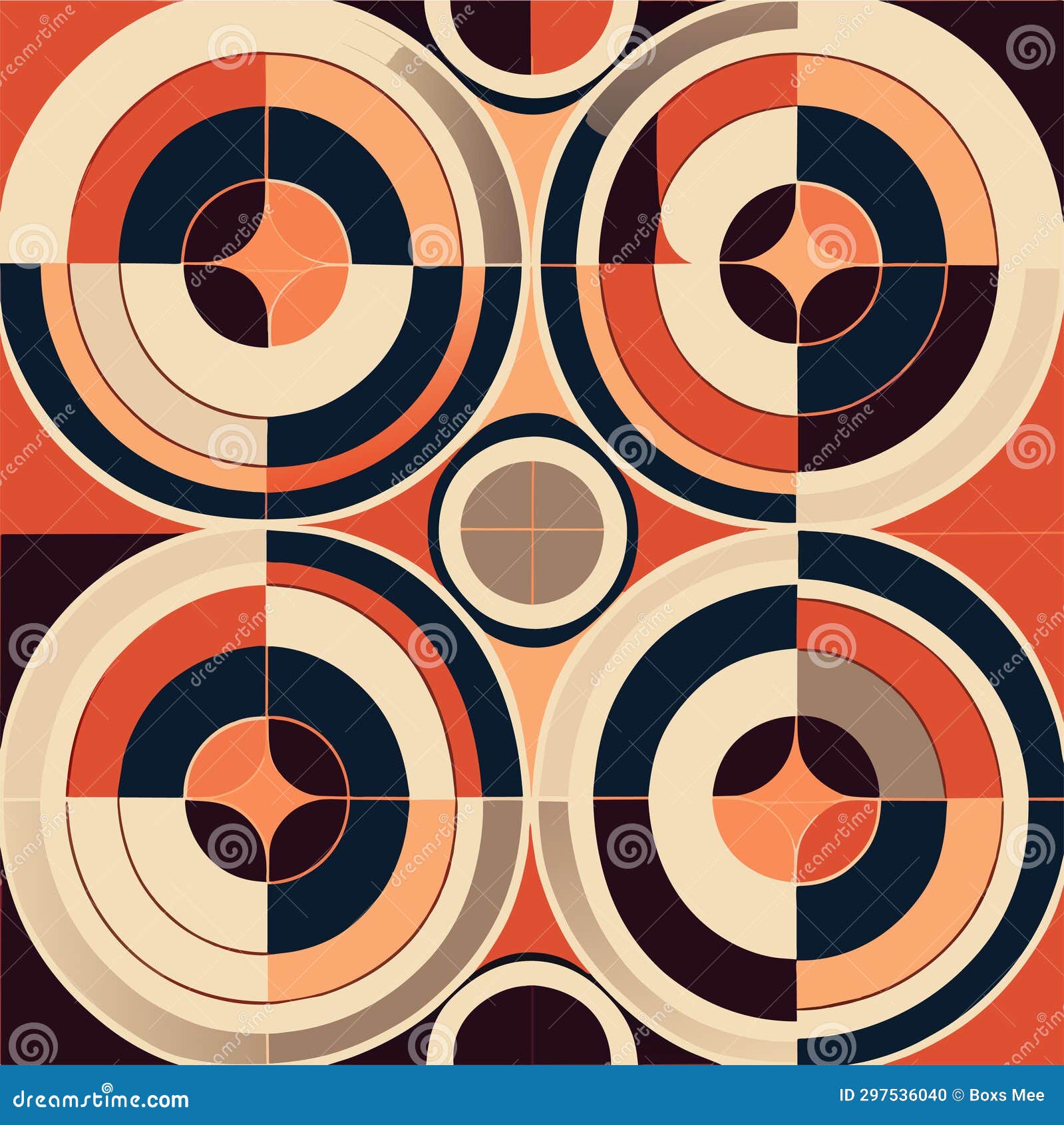 Abstract Geometric Background with Circles and Rectangles in Retro Style. Generative AI Stock ...