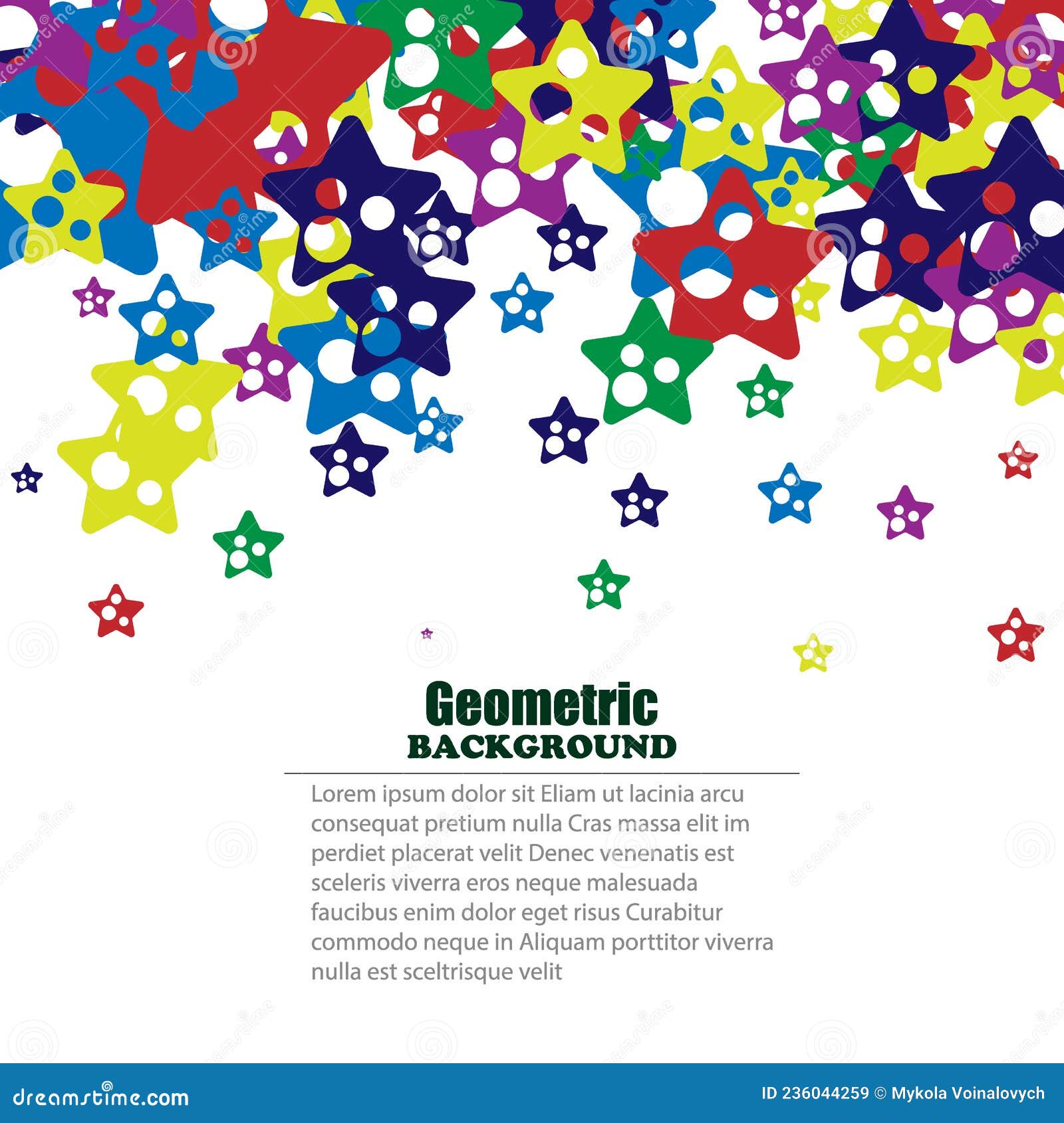 Abstract Geometric Background with Color Stars . Modern and Trendy ...