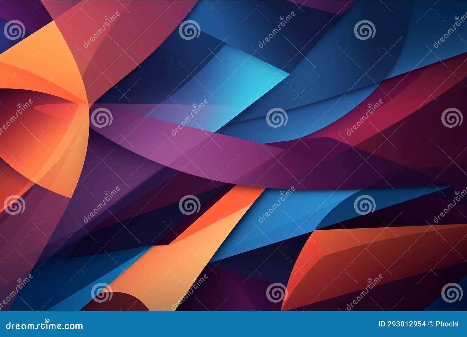 Abstract Geometric Background with Colorful Smooth Shapes Composition ...