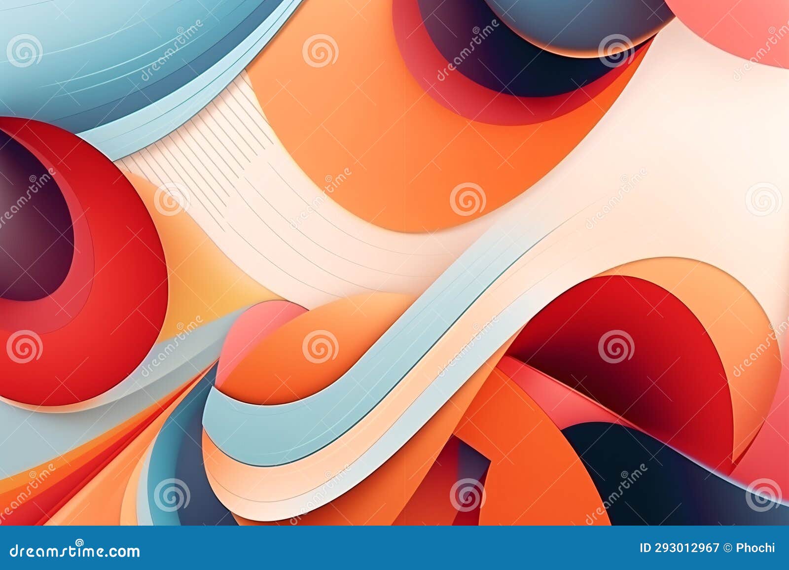 Abstract Geometric Background with Colorful Smooth Shapes Composition ...