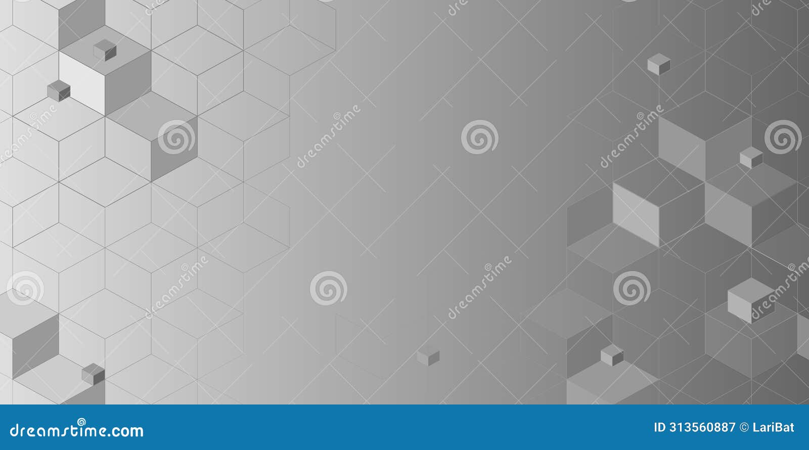 Abstract Geometric Background with Cubic Elements and Grid for ...