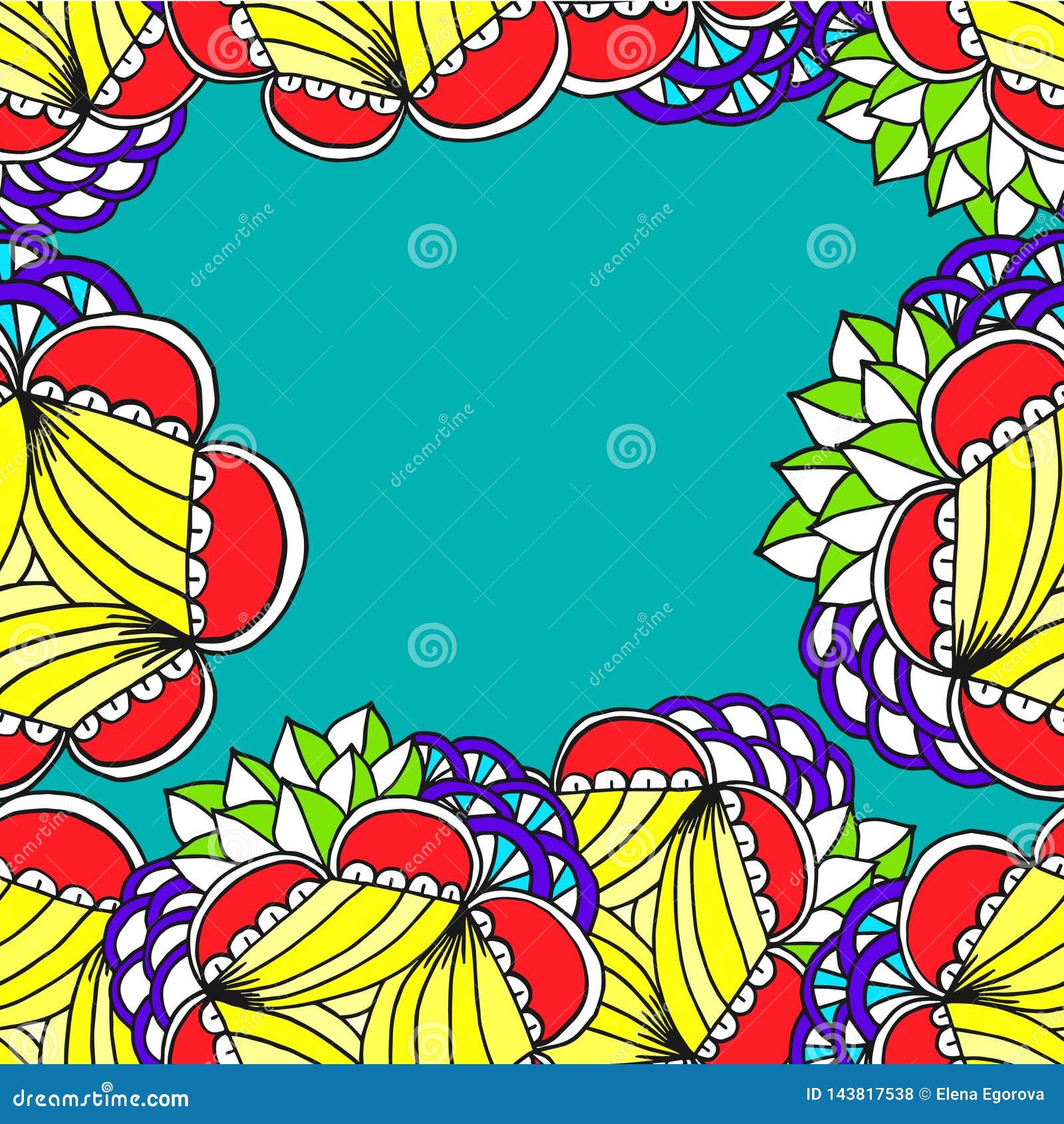 Abstract Geometric Border Drawing Frame Stock Illustration ...