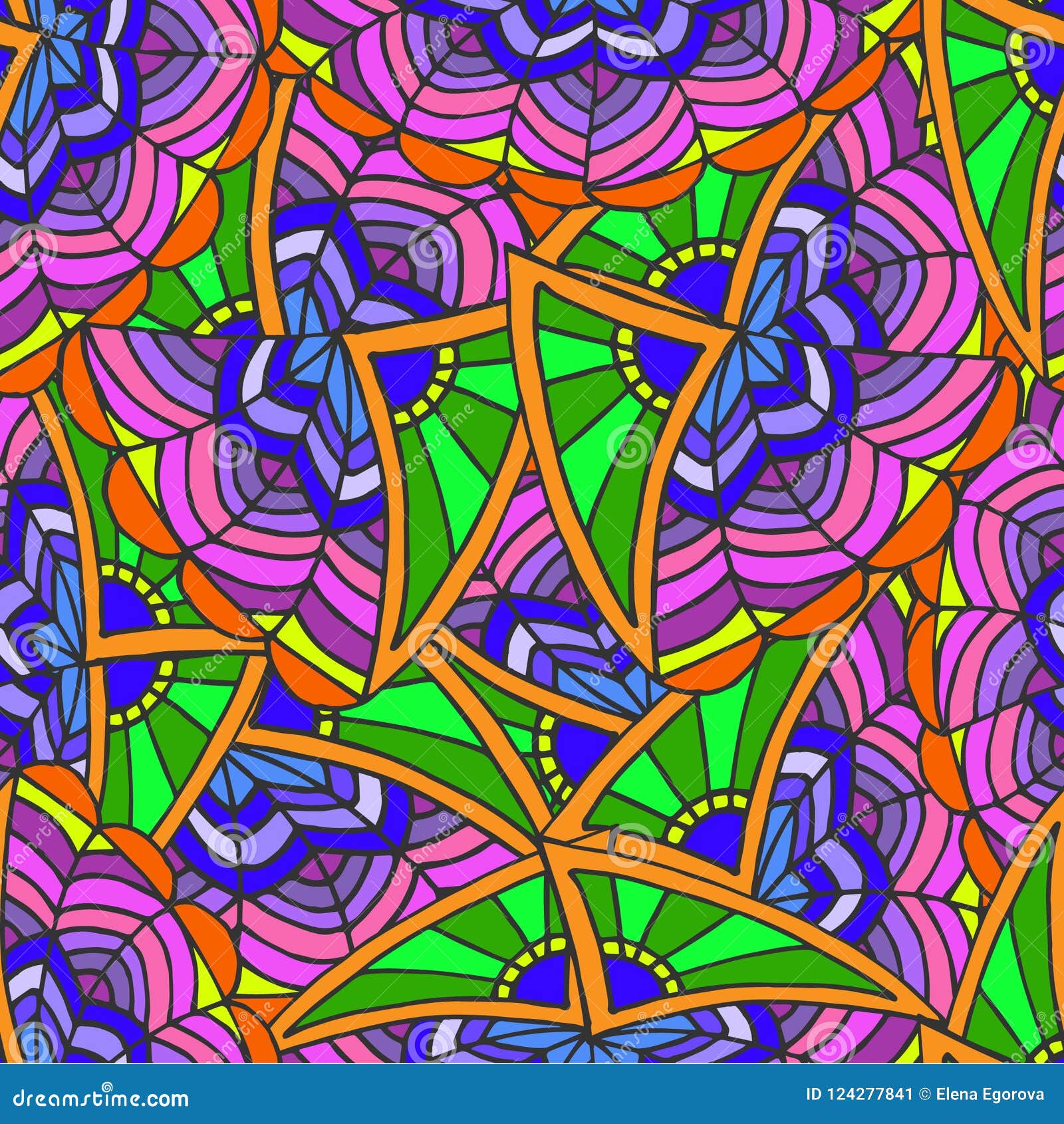 Abstract Geometric Background of Doodle Patterns Stock Illustration ...