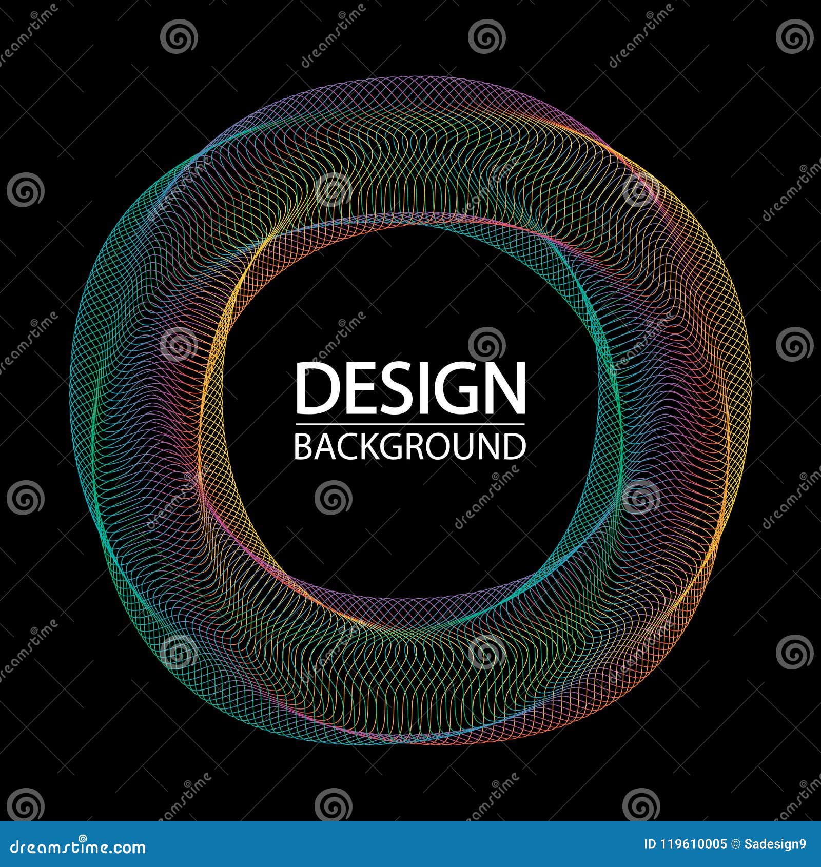 Abstract Geometric Background with Dynamic Circles. Creative Line Art ...