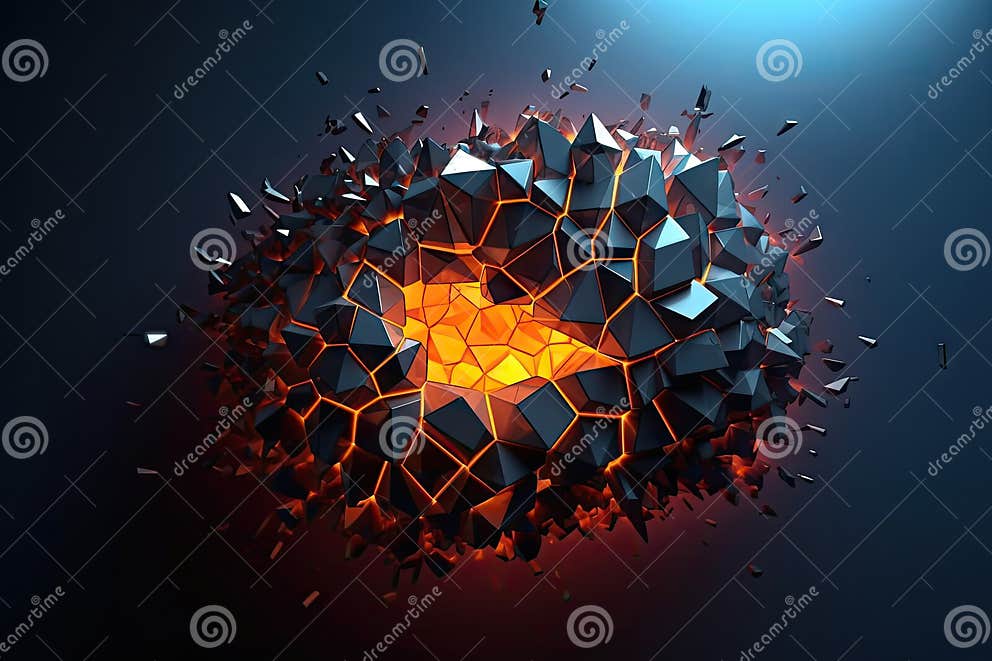 Abstract Geometric Background Explosion Power Design Crushing Surface ...