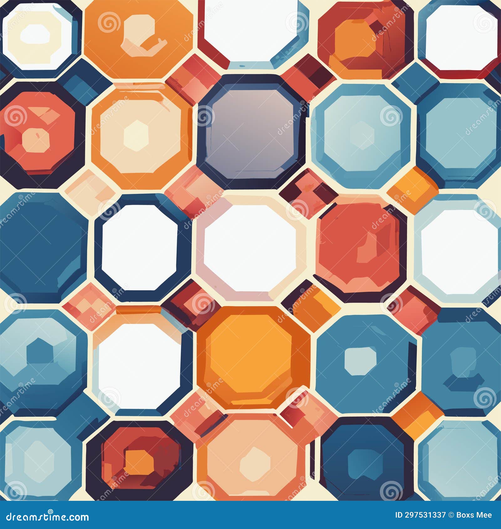 Abstract Geometric Background with Hexagons. Seamless Pattern. Vector Stock Vector ...