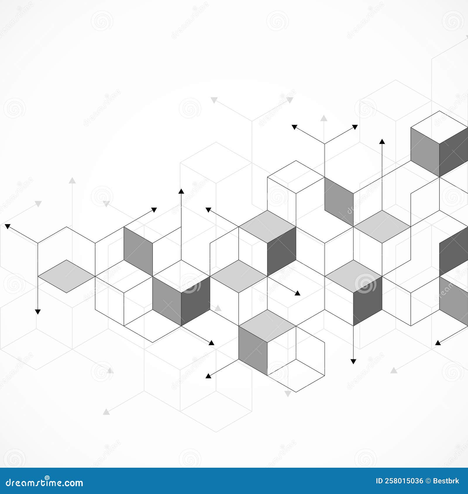 Abstract Geometric Background with Isometric Vector Blocks, Polygon ...