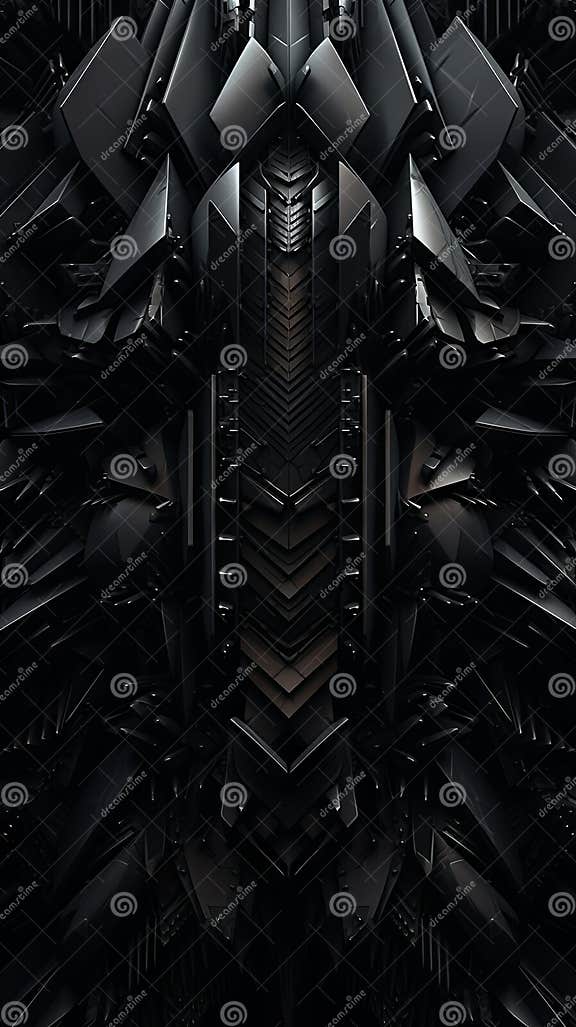 Abstract Geometric Background, Modern Wallpaper with Black Forms, AI ...