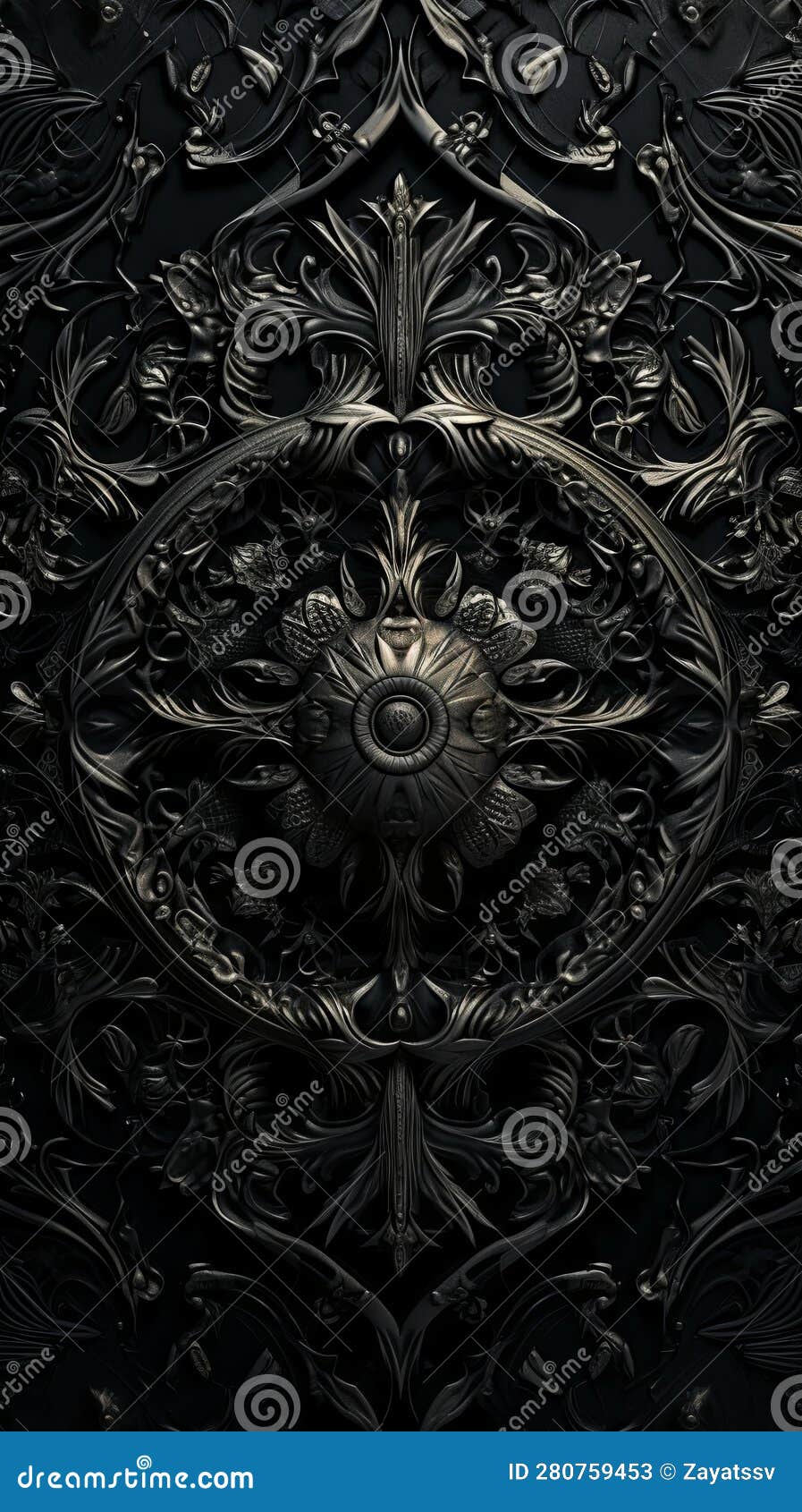 Abstract Geometric Background, Modern Wallpaper with Black Forms, AI ...