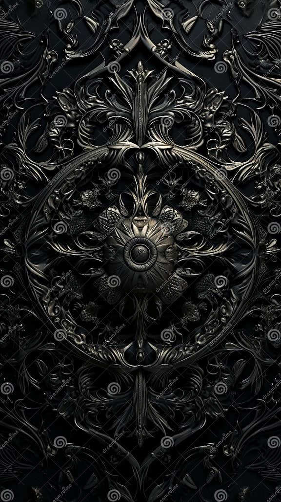 Abstract Geometric Background, Modern Wallpaper with Black Forms, AI ...