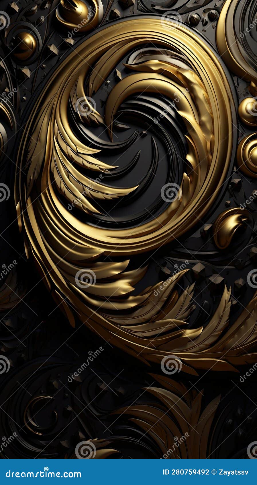 Abstract Geometric Background, Modern Wallpaper with Black Forms, AI ...