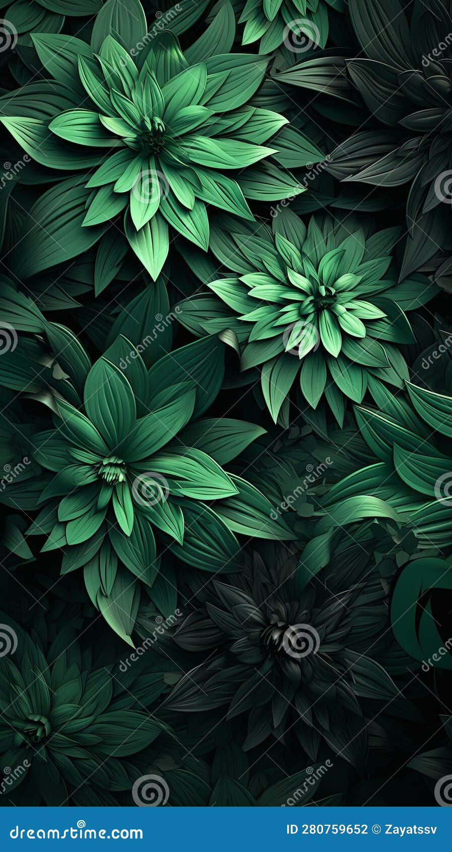 Abstract Geometric Background, Modern Wallpaper with Green Forms, AI ...