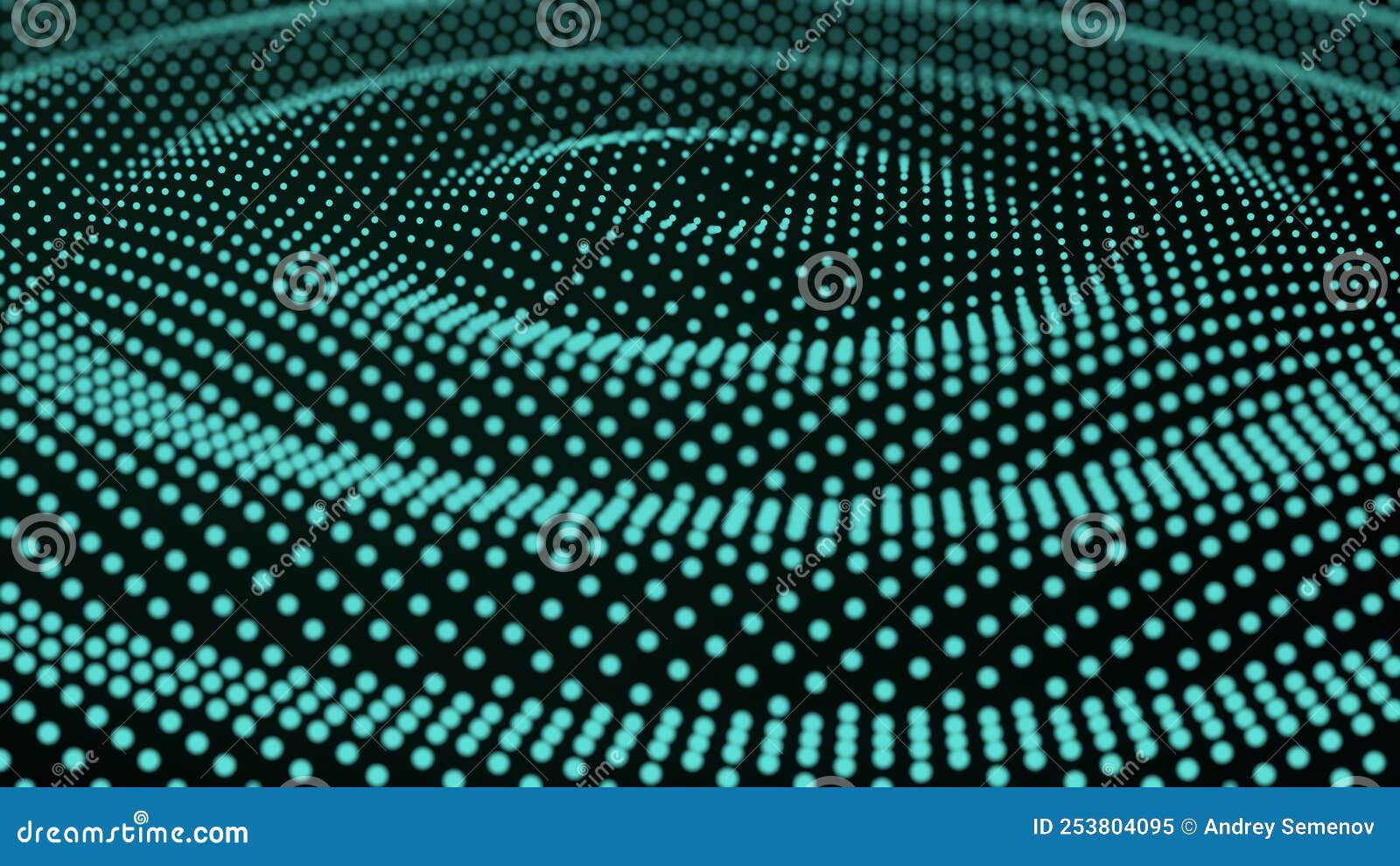 Abstract Geometric Background. Particles. Waves. 3D Render. Stock ...