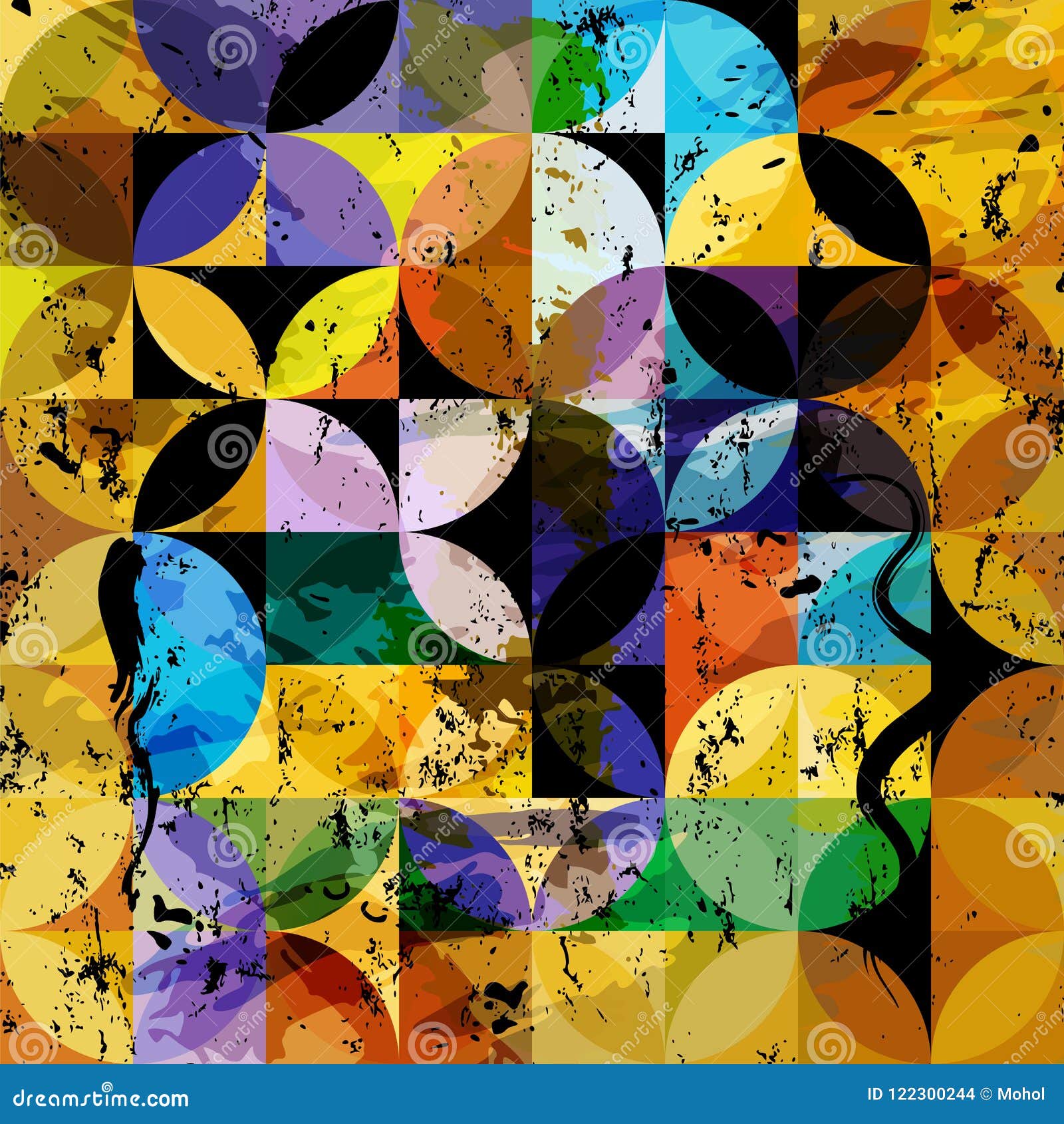 Abstract Geometric Background Pattern, Retro/vintage Style, with Stock ...