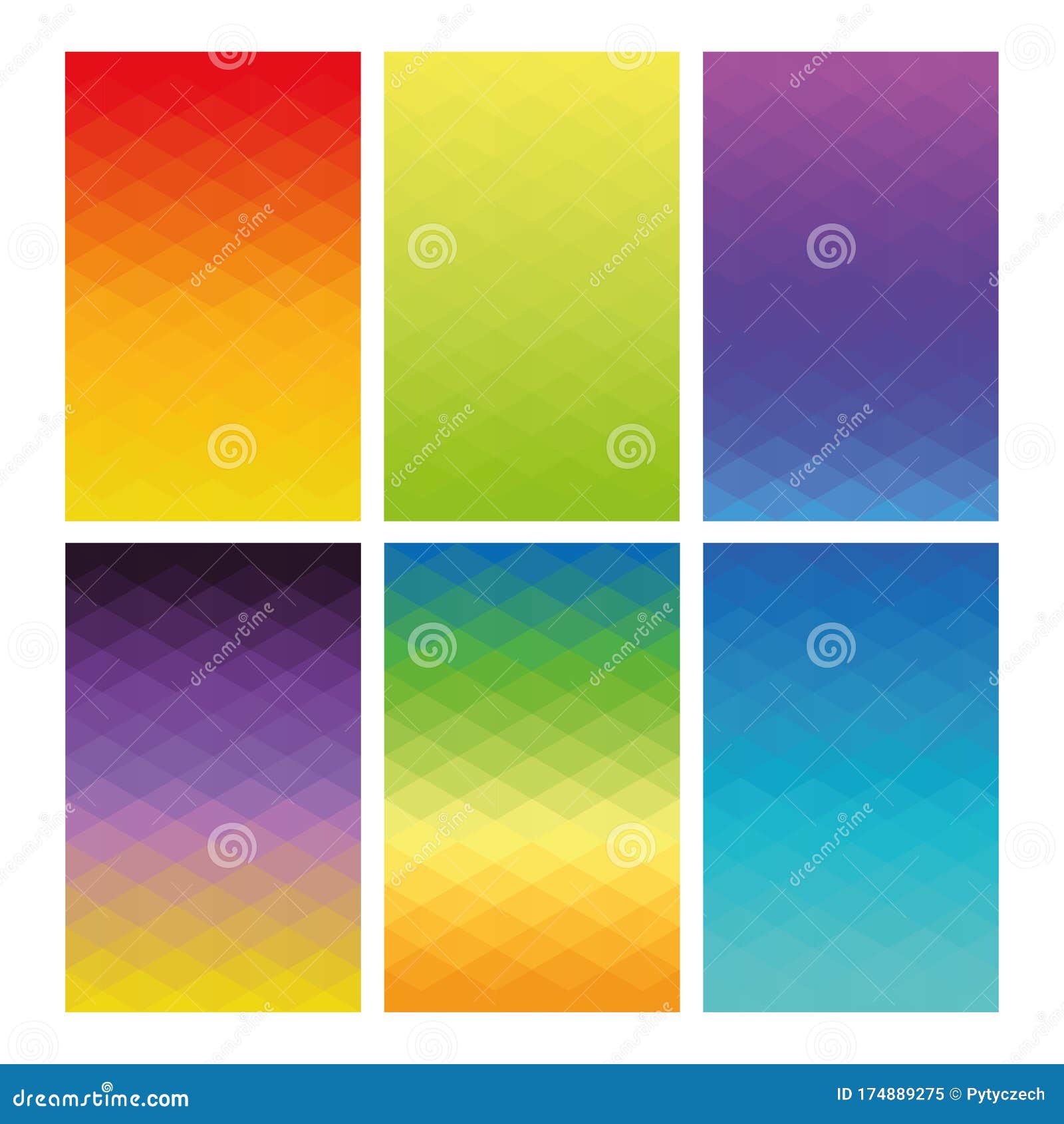Abstract Geometric Background Pattern. Set of 6 Vector Lowpoly Gradient ...