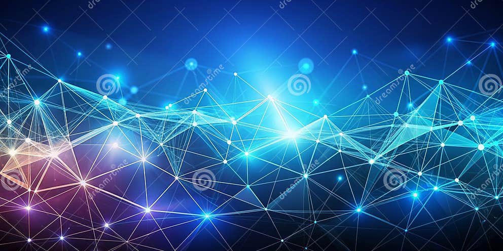 Abstract Geometric Background Plexus Mesh Backdrop AI-Created Content Stock Illustration ...