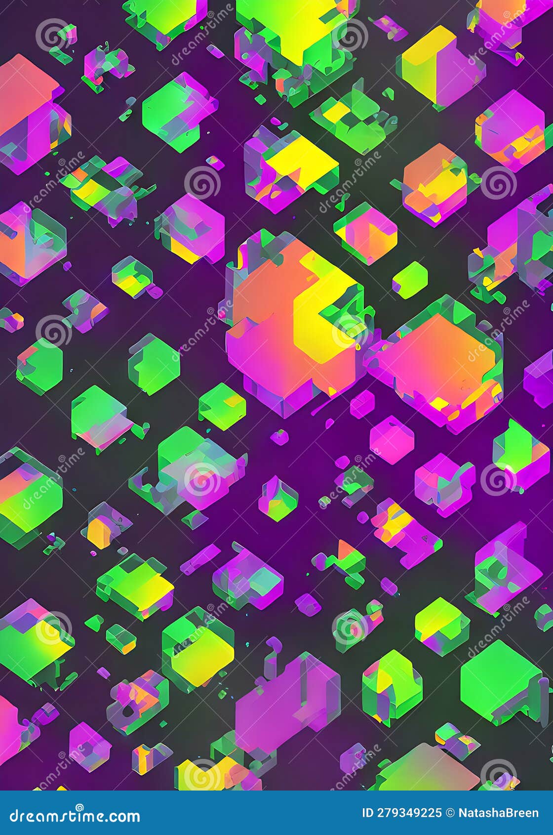 Geometric Panels Neon Magic Abstract Layout Levels. Stock Illustration ...