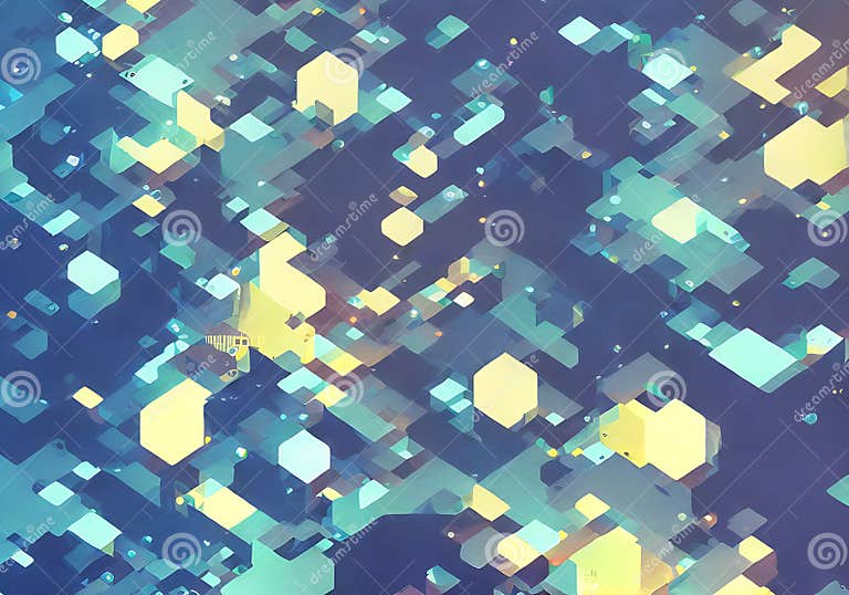 Geometric Panels Neon Magic Abstract Layout Levels. Stock Illustration ...