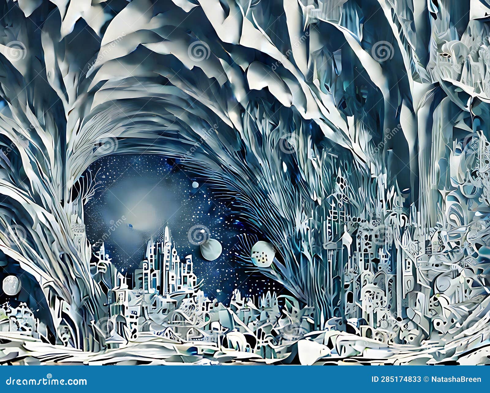 Rectangular Panels Levels Neon Magic 3D. Stock Illustration ...