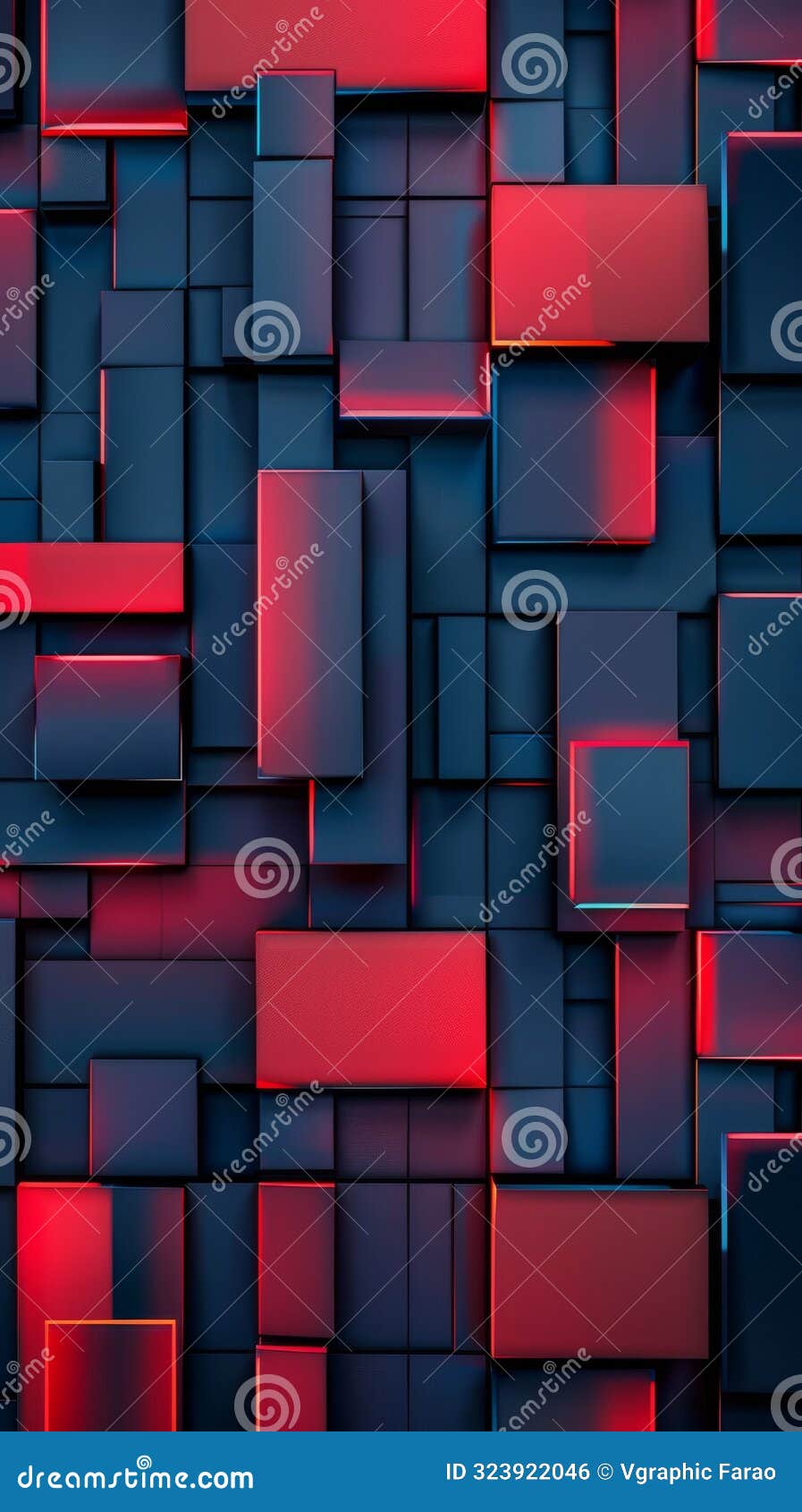 Abstract Geometric Background with Red and Blue Blocks Stock Photo ...