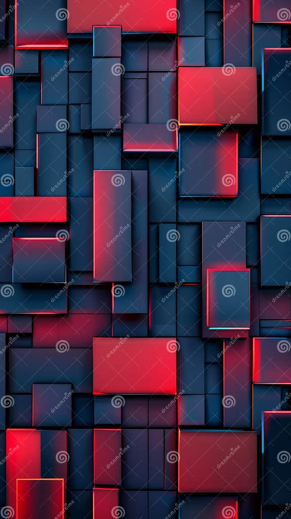 Abstract Geometric Background with Red and Blue Blocks Stock Photo ...
