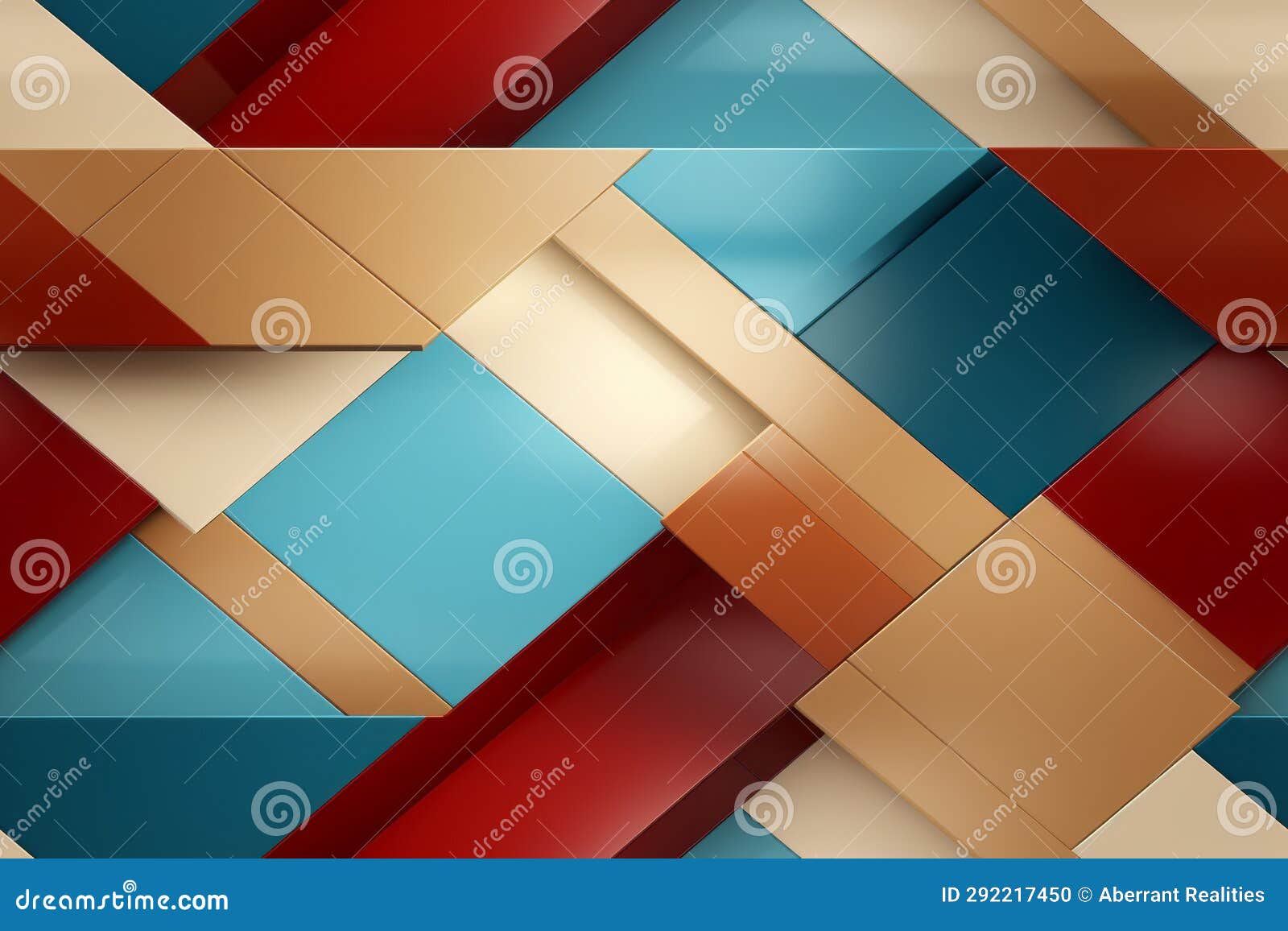 Abstract Geometric Background with Red Blue and Gold Colors Stock ...