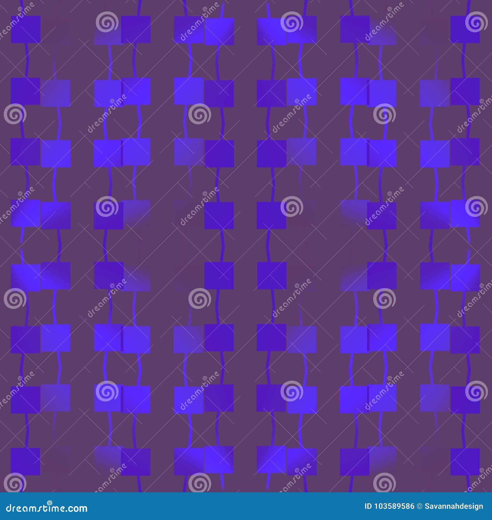 Regular Squares Pattern with Wiggly Lines Purple Dark Brown Vertically ...