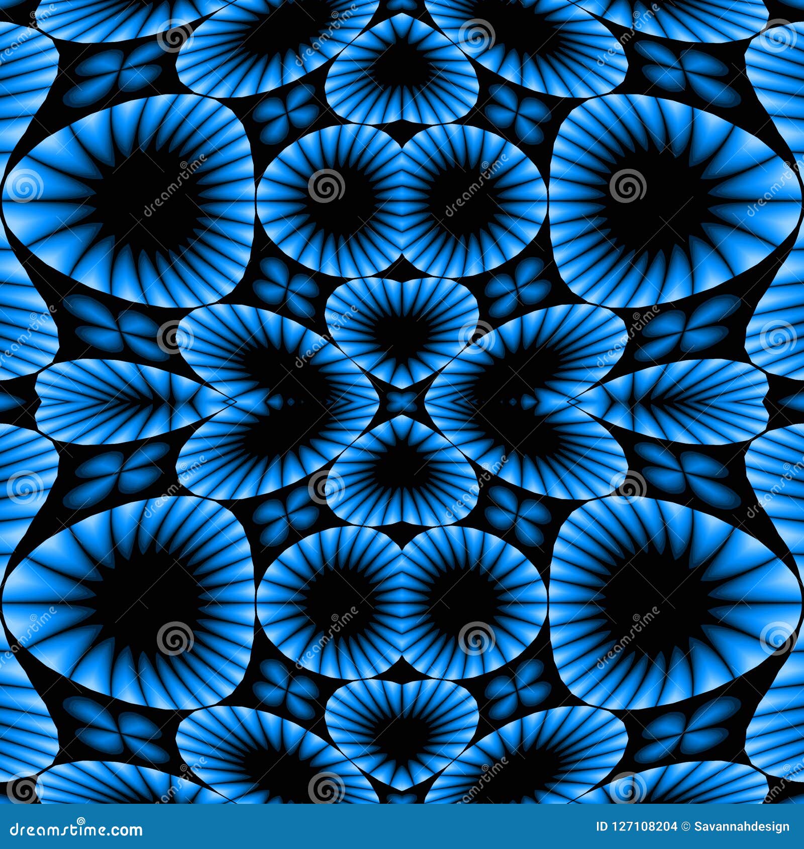 Seamless Ellipses Pattern Blue Black Stock Illustration - Illustration ...