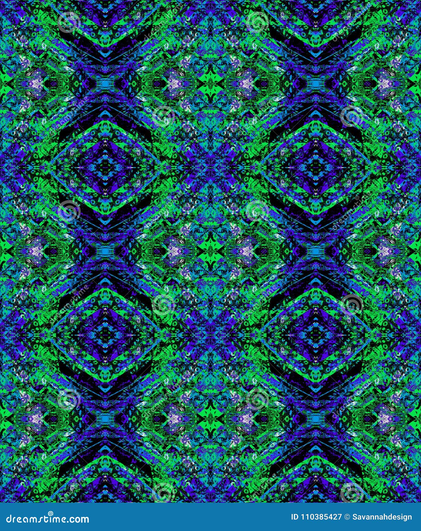 Seamless Diamond Pattern Dark Blue and Green Stock Illustration ...