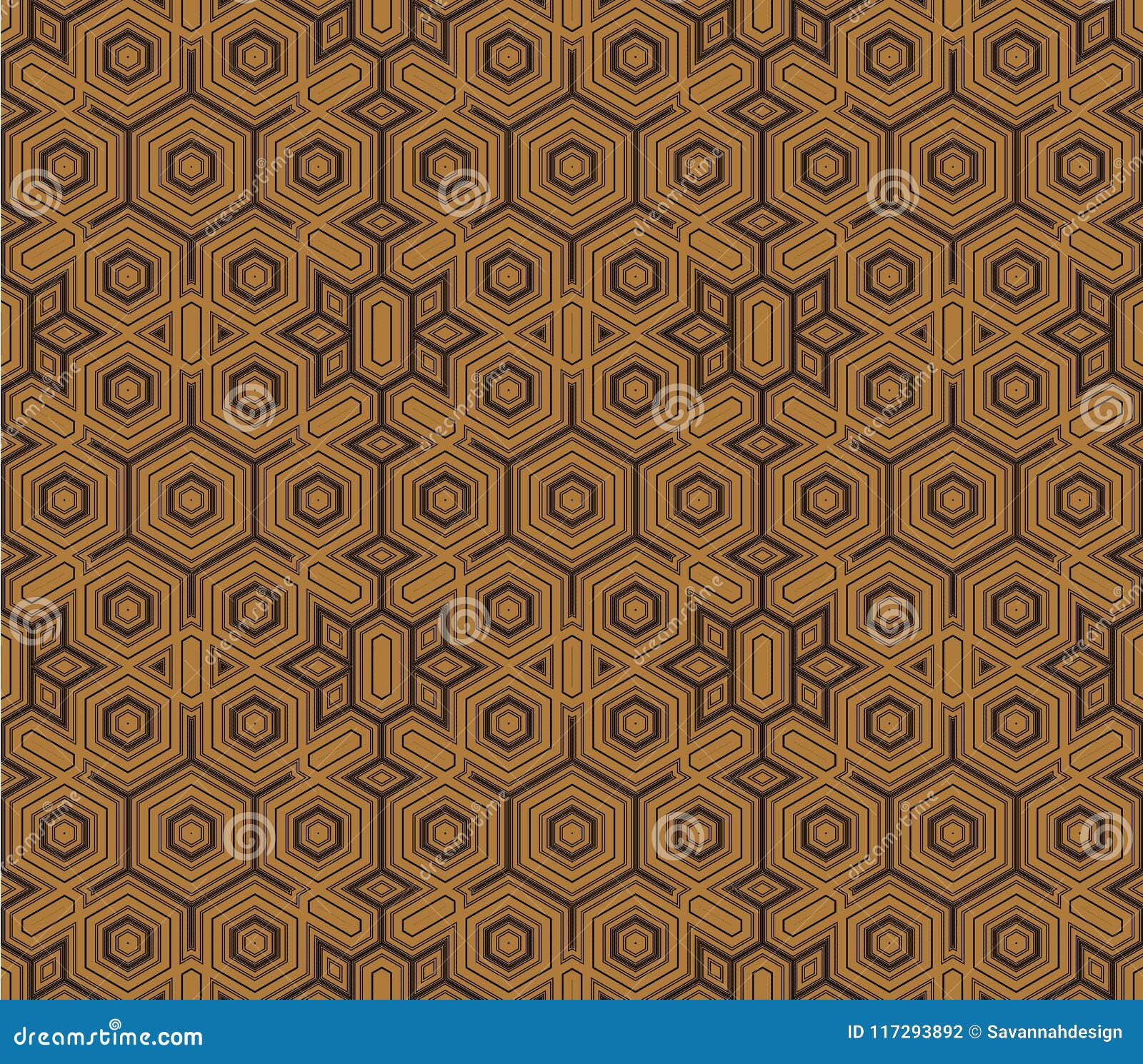 Seamless Regular Hexagon Pattern Gold Black Stock Illustration ...