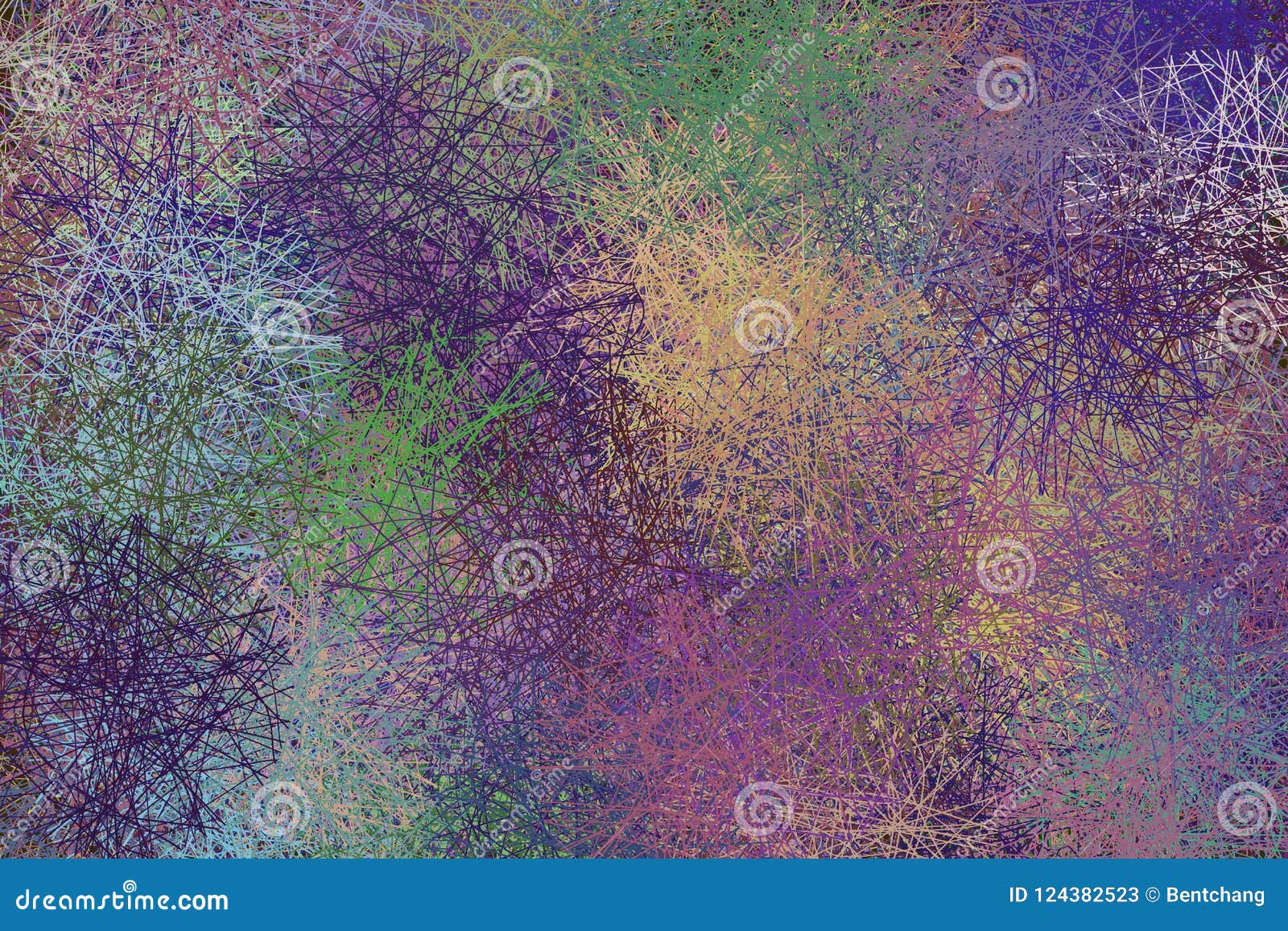 Abstract Geometric Background with Shape of Messy Random Line Circles ...