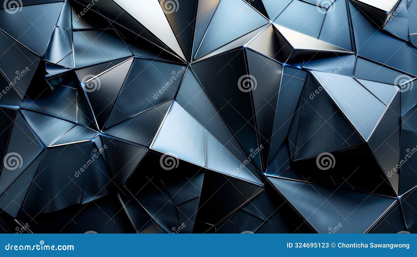 Abstract Geometric Background with Sharp, Metallic Triangles in Shades ...