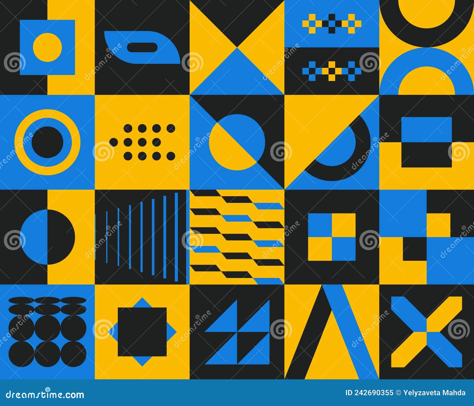 Abstract Geometric Background. Simple Minimalist Bold Forms Swiss Style ...