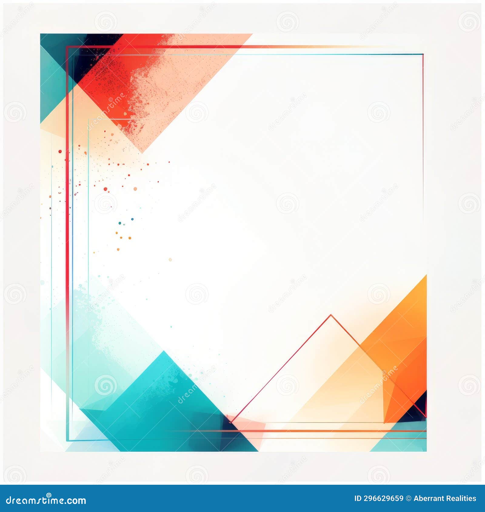 Abstract Geometric Background with a Square Frame Stock Illustration ...