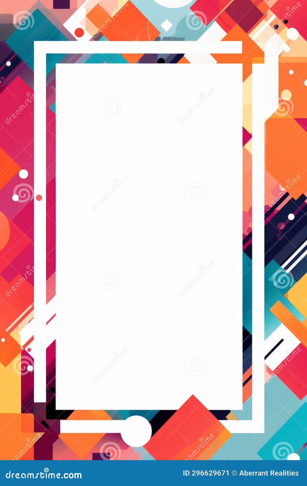 Abstract Geometric Background with Square Frame Stock Illustration ...