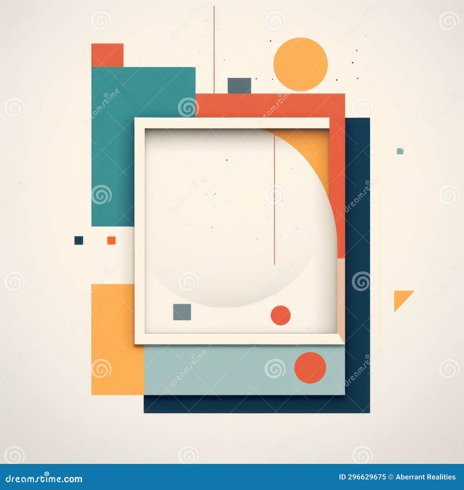 Abstract Geometric Background with Square Frame Stock Illustration ...