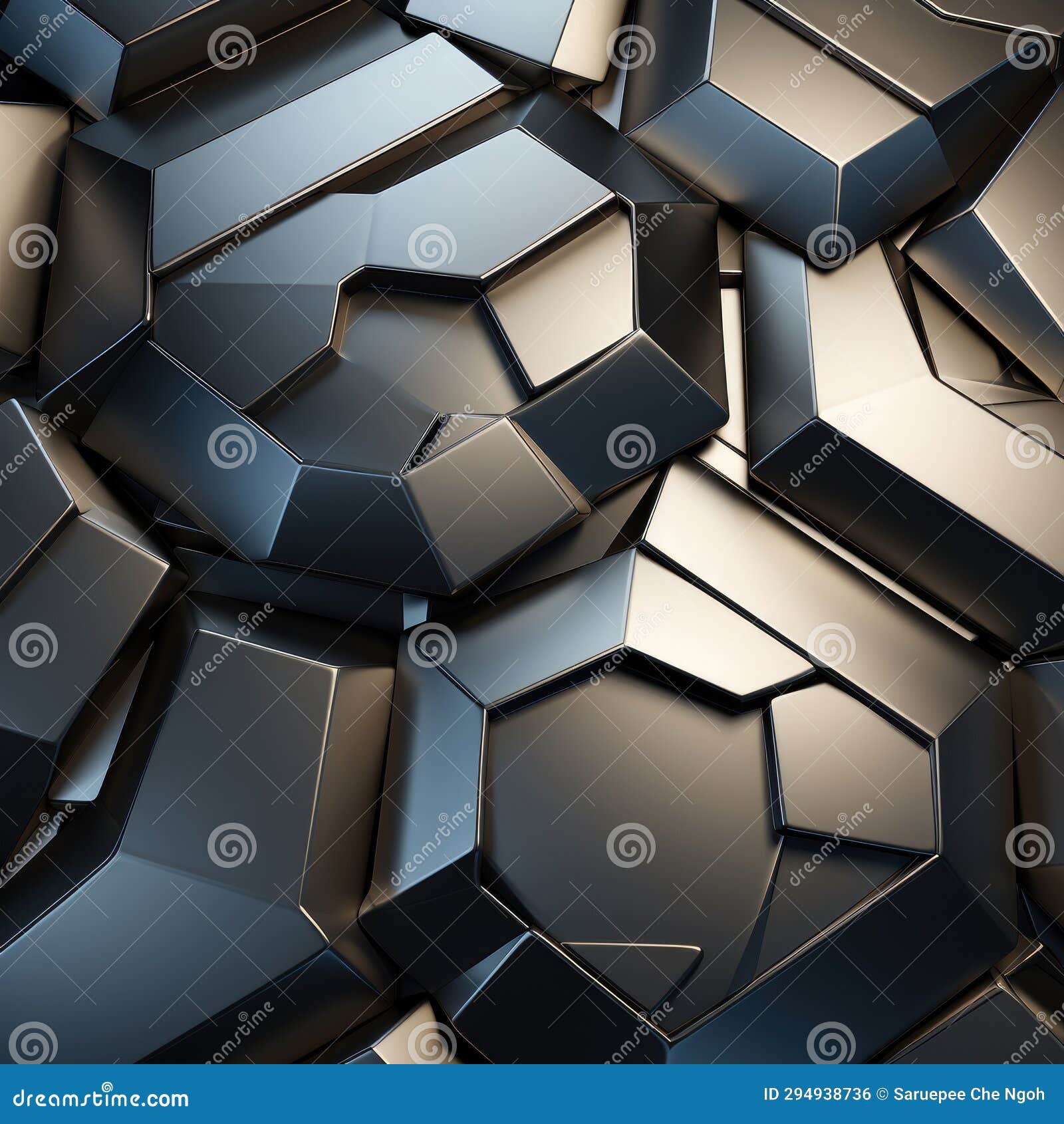 Abstract Geometric Background with Triangles and Buildings Cells. AI ...