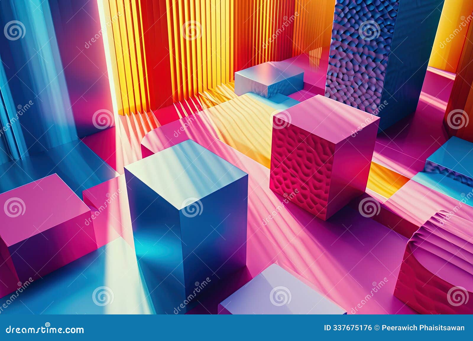 Abstract Geometric Background Using Irregular Shapes and a Vibrant ...